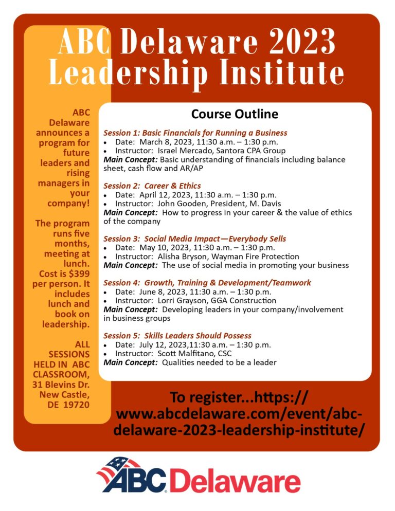 ABC Delaware 2023 Leadership Institute - ABC Delaware