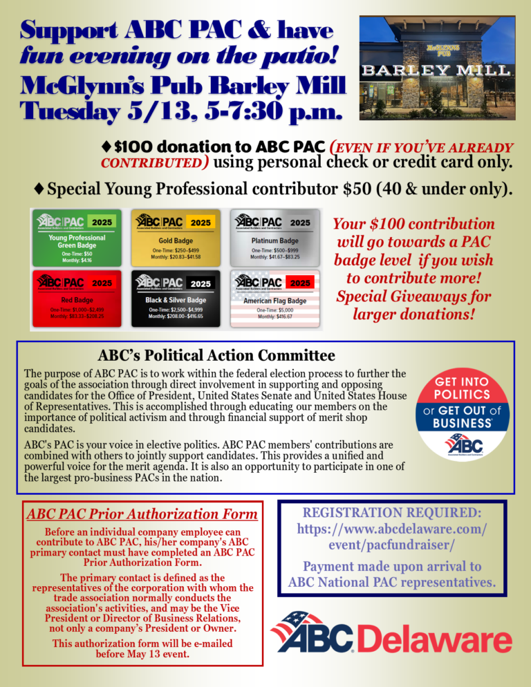 PAC Fundraiser - ABC Delaware